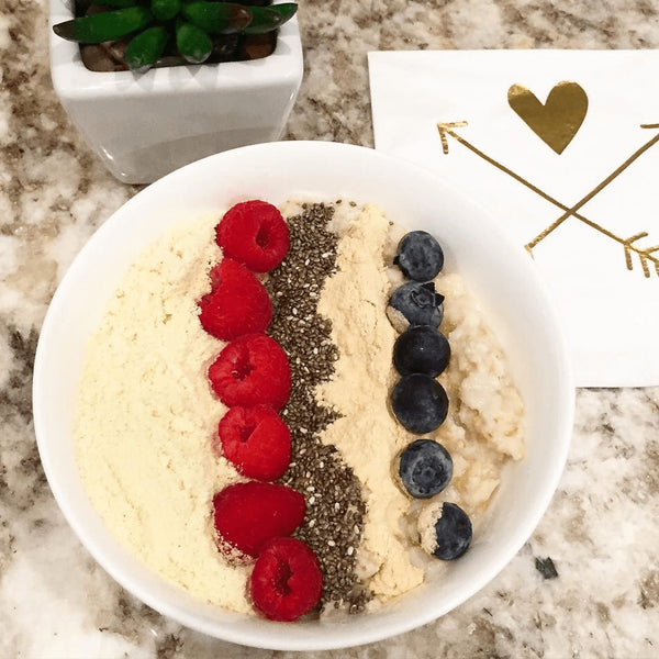 Baobab Protein Oatmeal with Blueberries - powbab